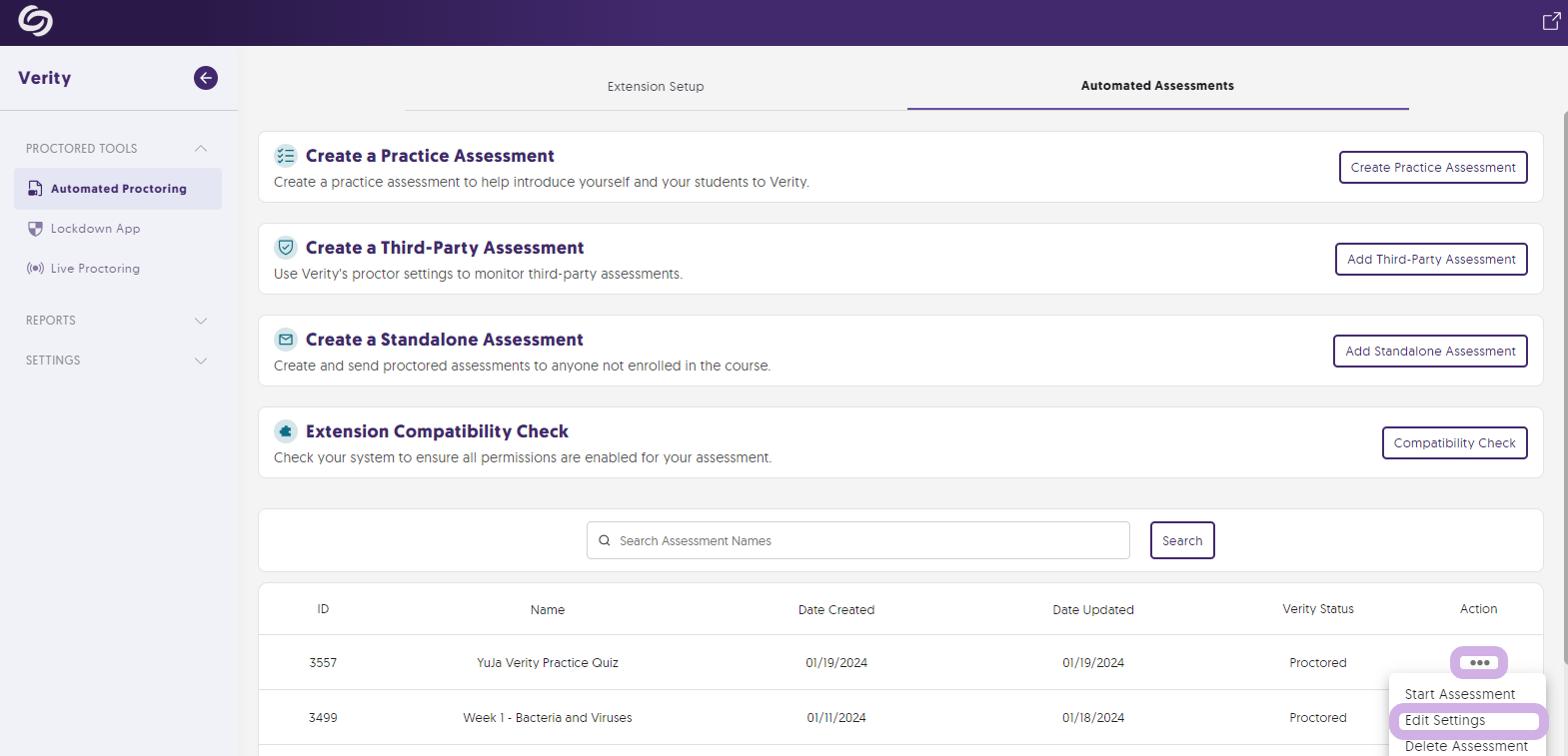 How to Create a Verity Practice Assessment in Canvas – YuJa Help Center