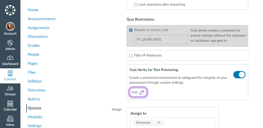 How to Create a Verity Practice Assessment in Canvas – YuJa Help Center