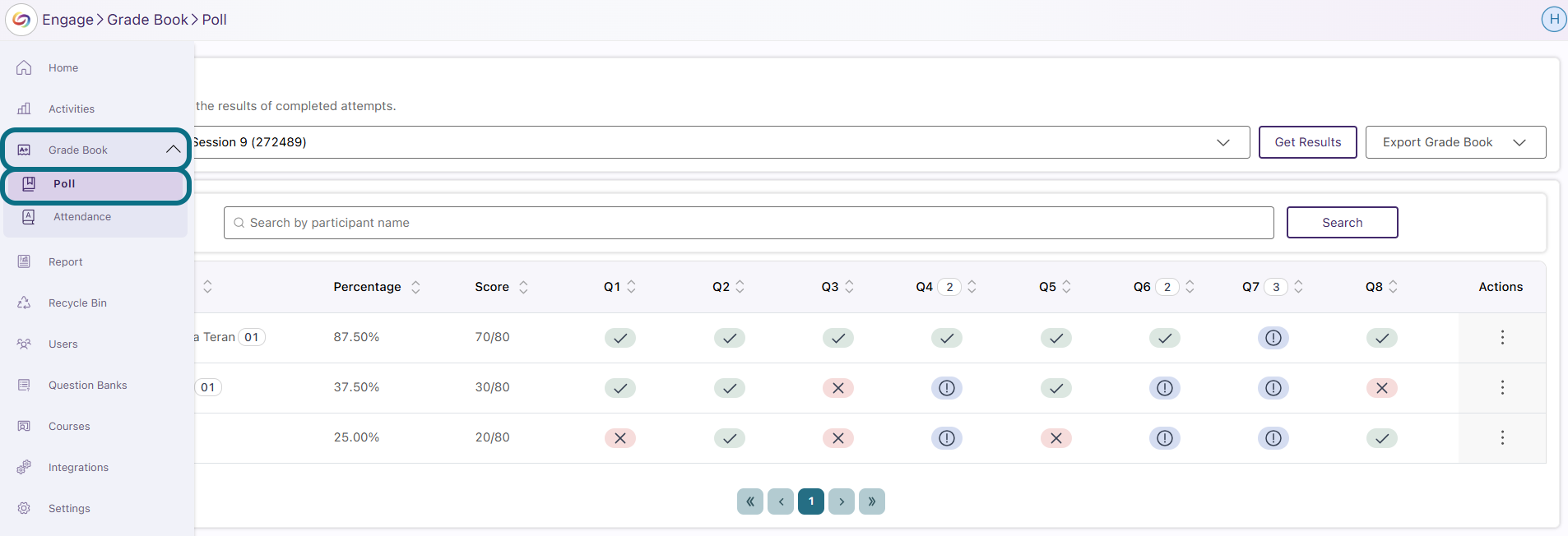 Grading Engage Polls – YuJa Help Center