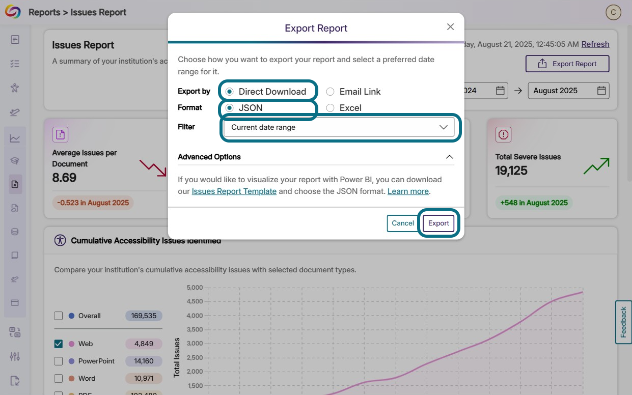 Exporting Panorama Report for Power BI Visualization – YuJa Help Center