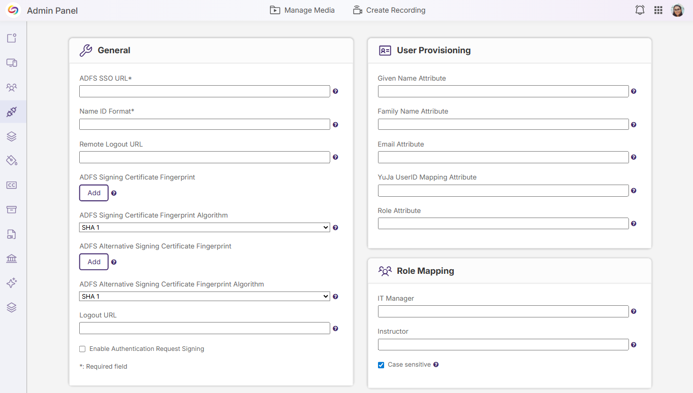 Integrating Lumina with ADFS (SAML) – YuJa Help Center