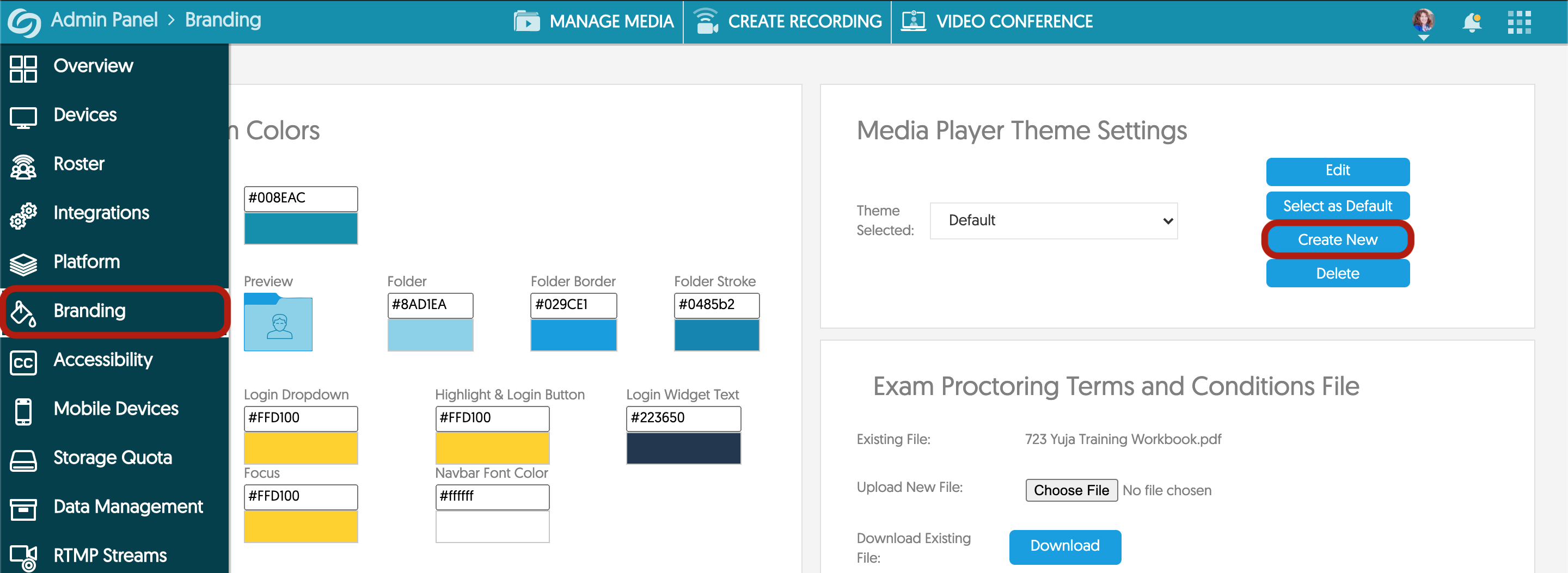Customizing Media Player Themes – YuJa