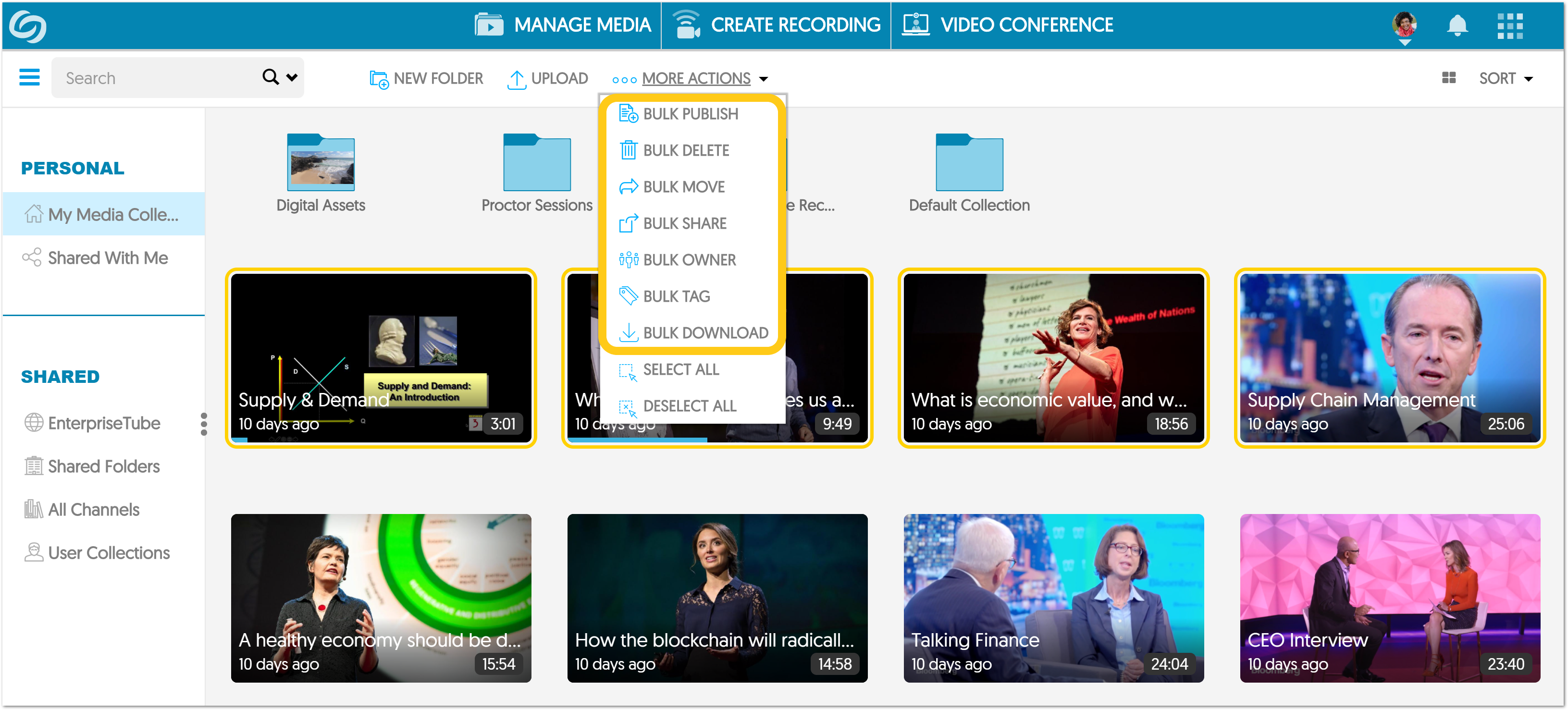 Using Bulk Media Management – YuJa