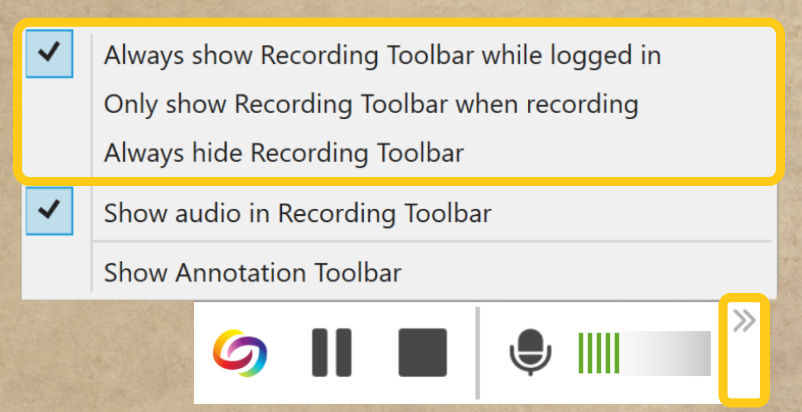 Configuring the Recording Toolbar in Software Capture for PC – YuJa Help Center