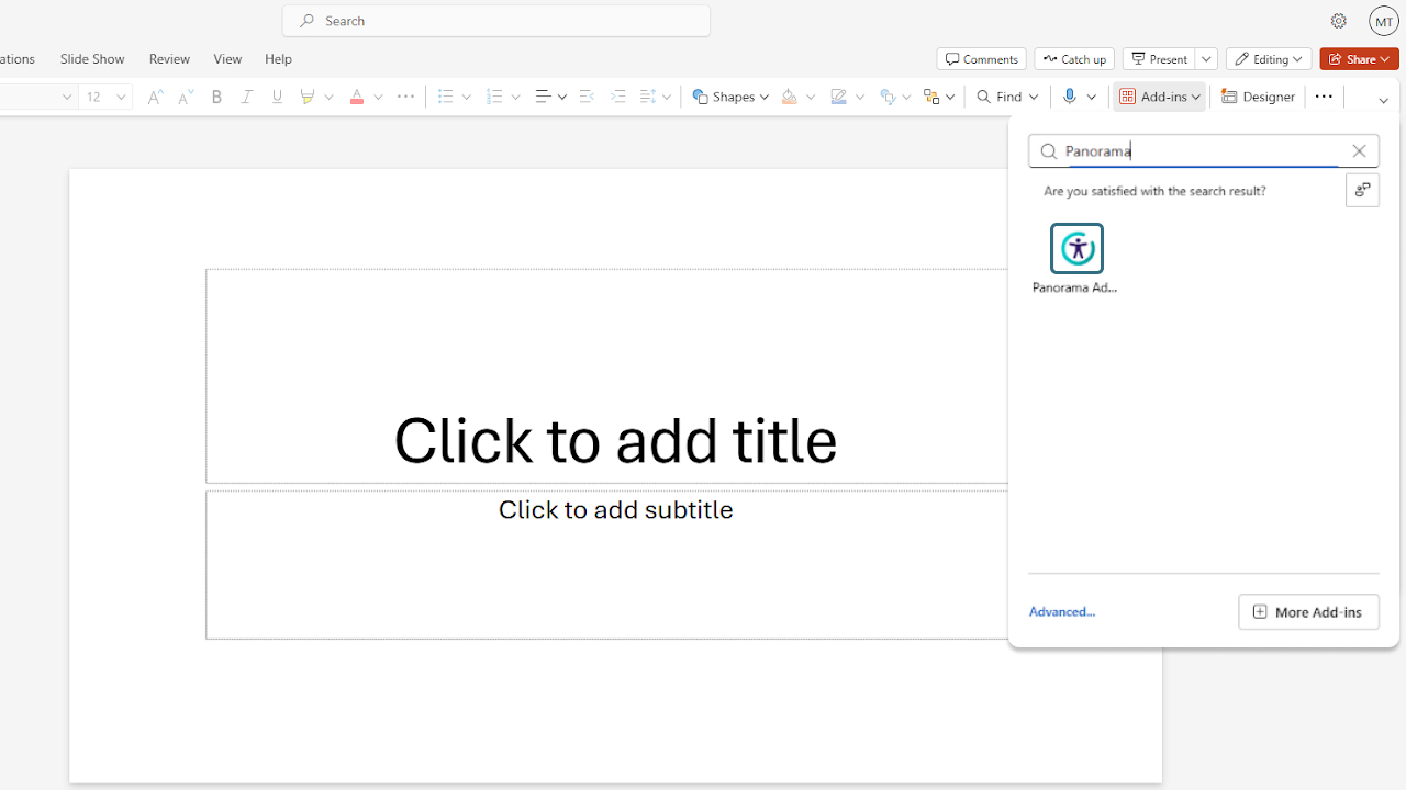 Adding the Panorama Office Add-In to Microsoft Word and PowerPoint ...