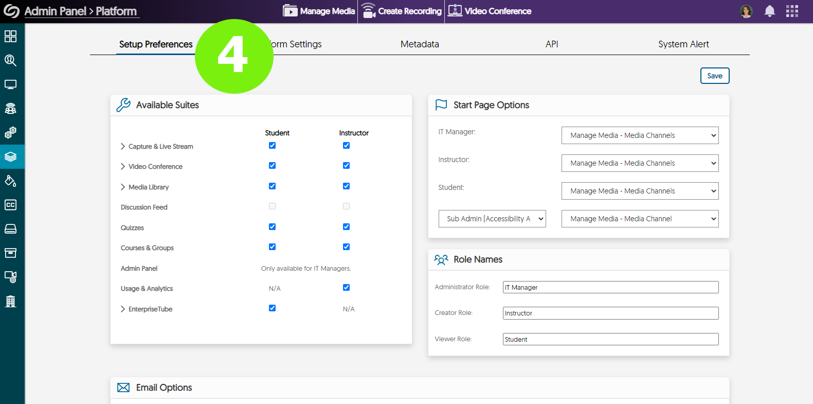 Managing the Admin Panel's Platform Tab – YuJa Help Center