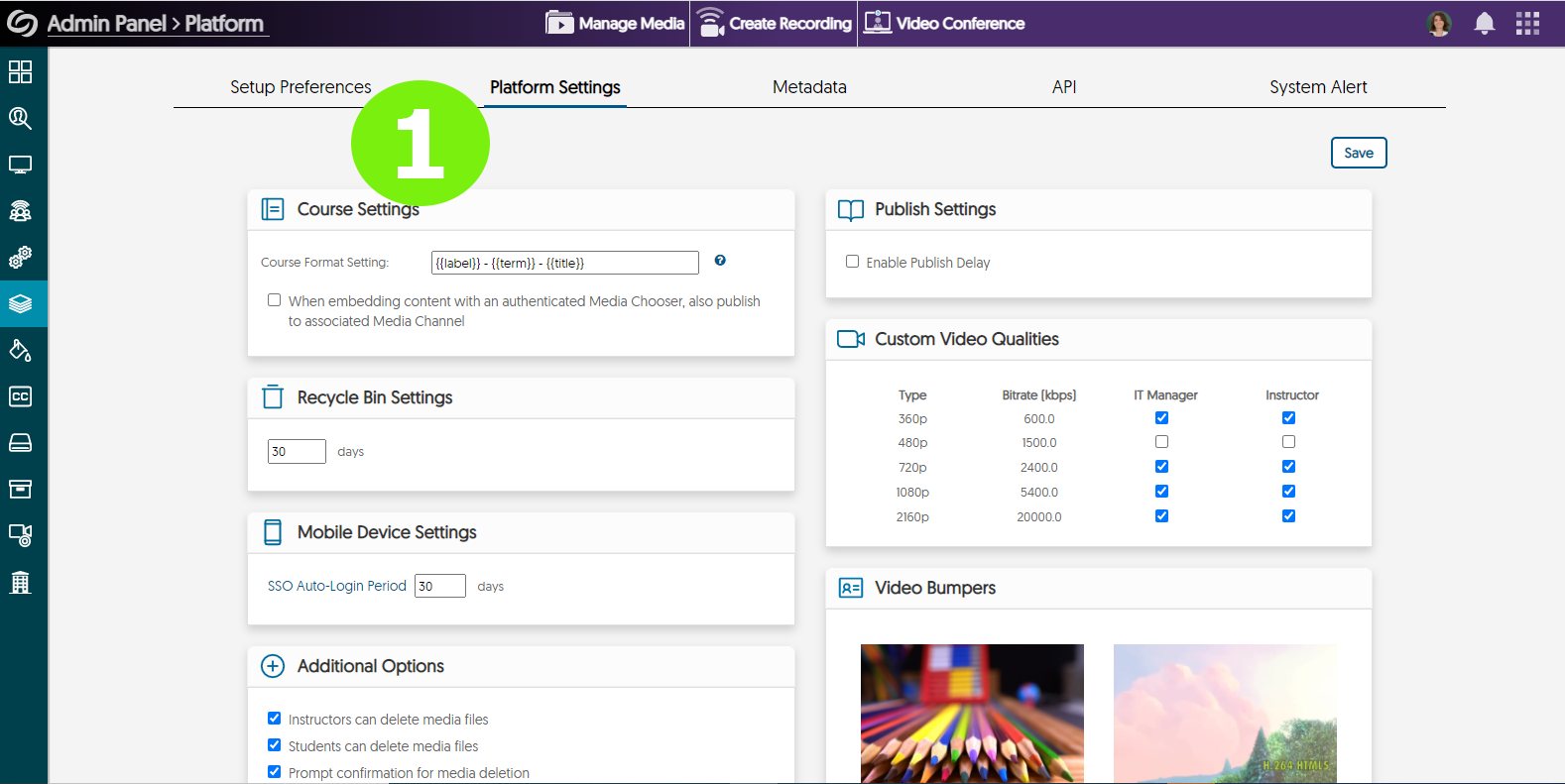 Managing the Admin Panel's Platform Tab – YuJa Help Center